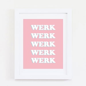 Werk,office Decor,motivational Poster,girl Boss,werk Print,goal Digger ...