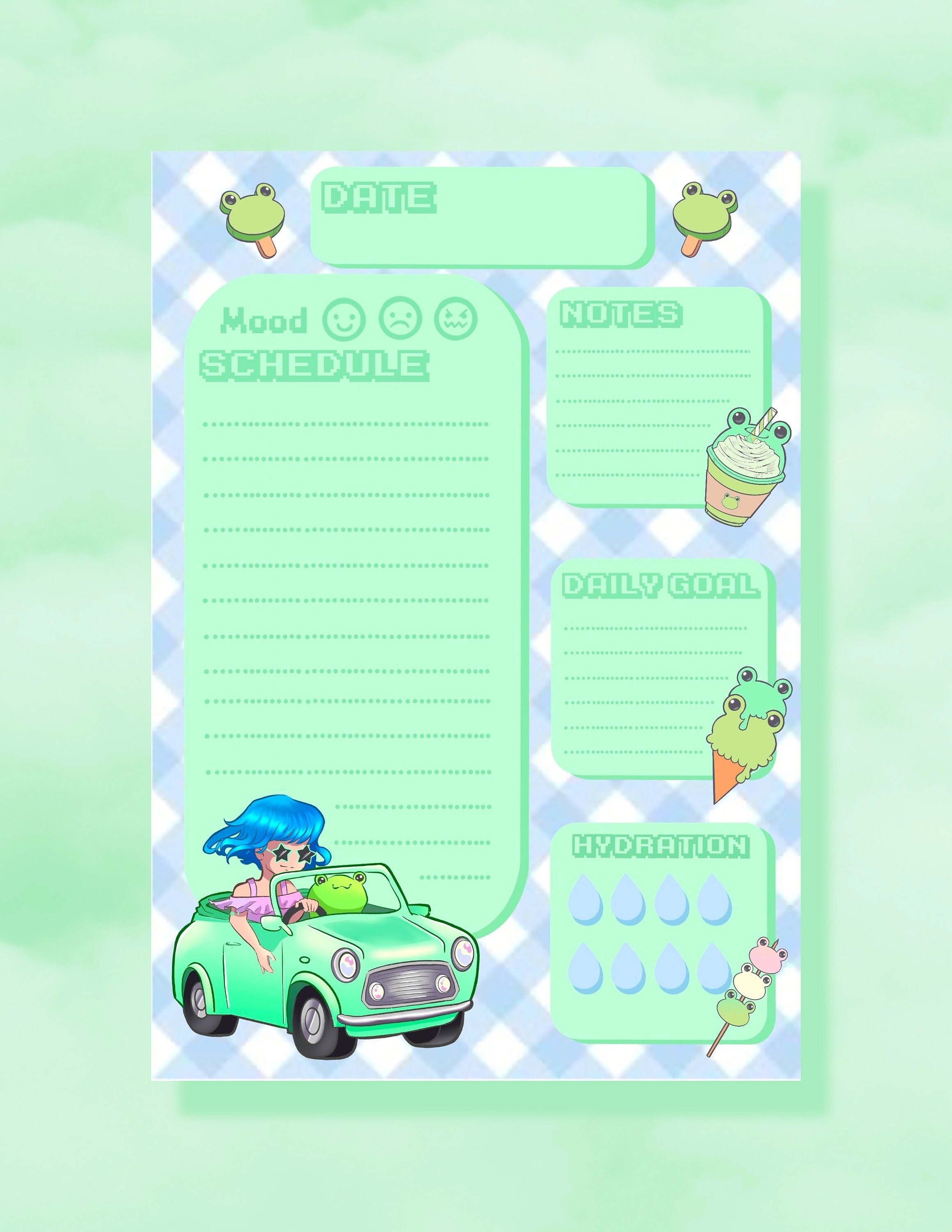 Froggy Friends Kawaii Daily Planner - Etsy