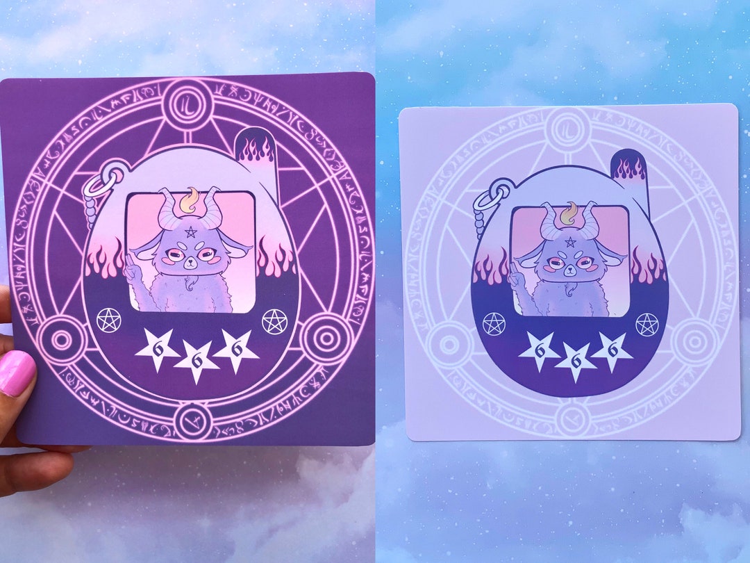 Baphomet Tamagotchi Art Square Mini Print (2 Sizes Available) - Etsy