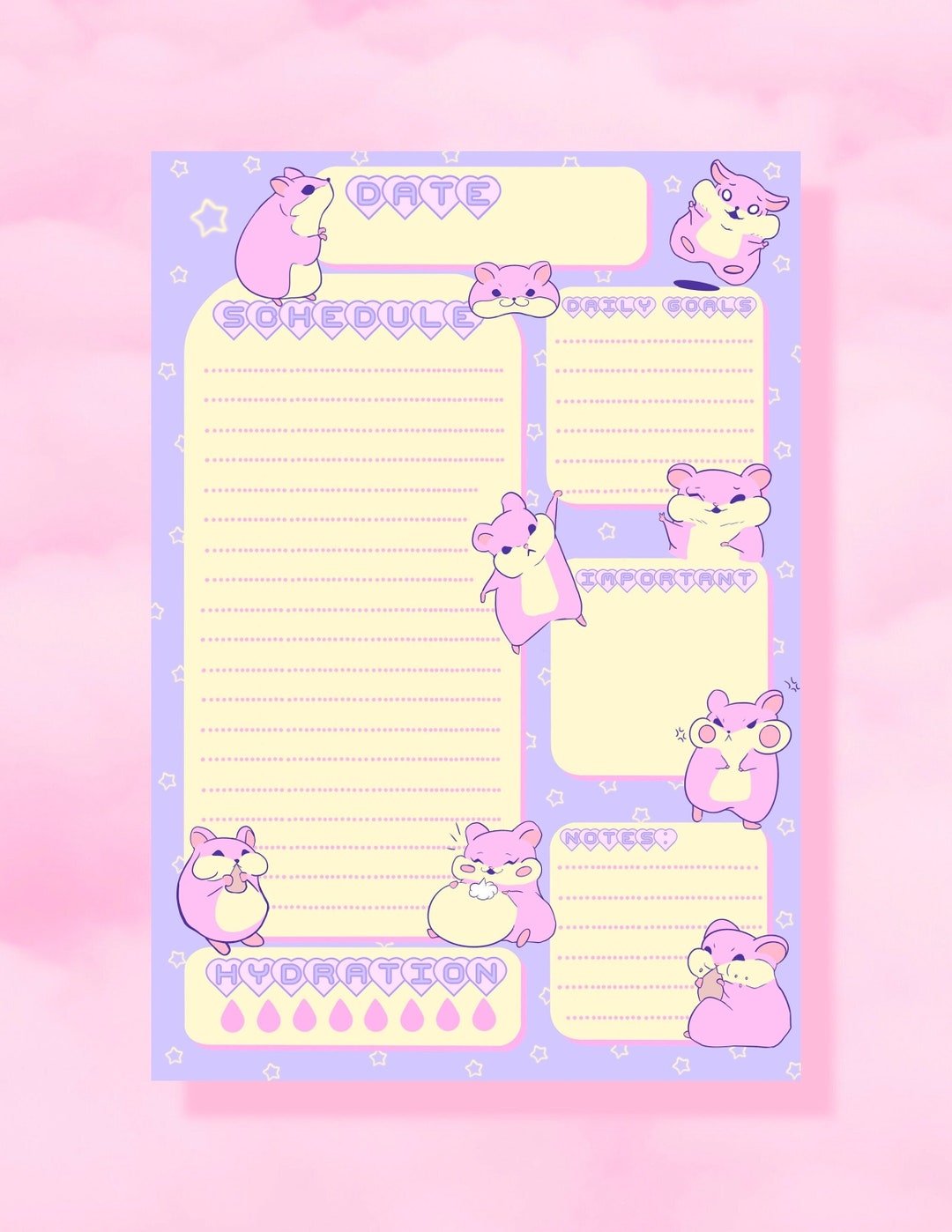 Pink Hamsters Daily Planner - Etsy