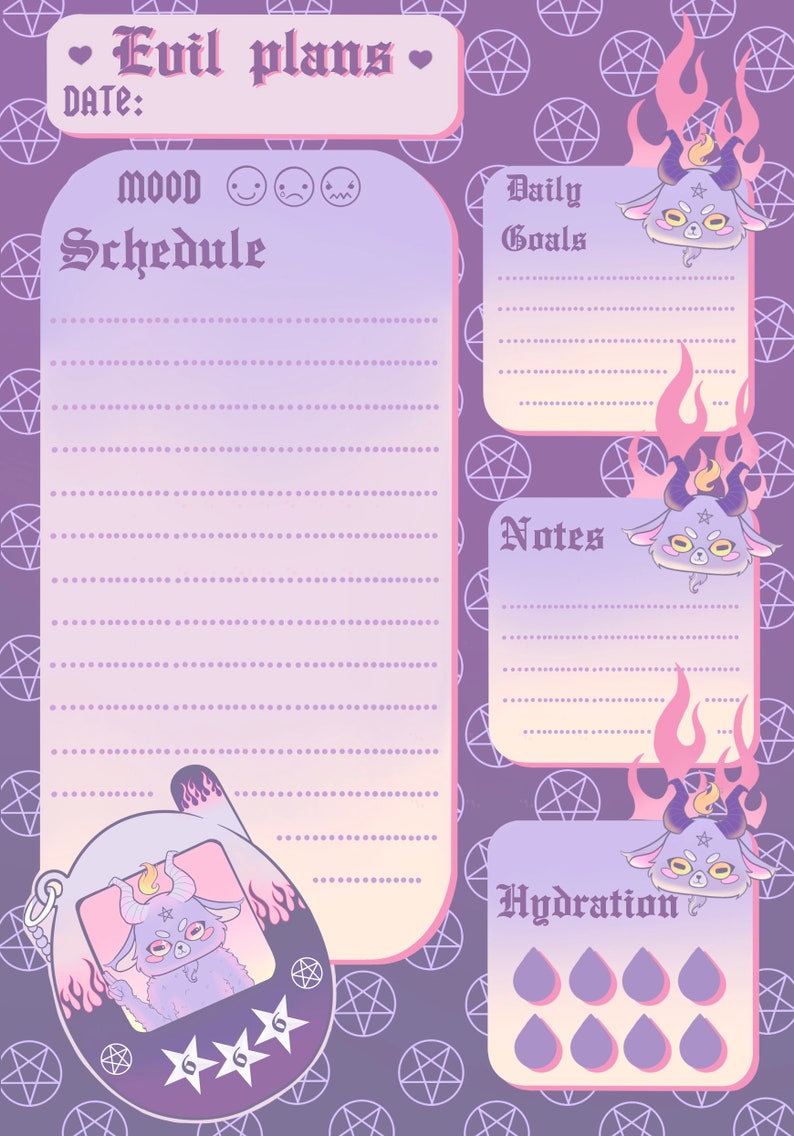 Evil Plans Baphomet Daily Planner - Etsy