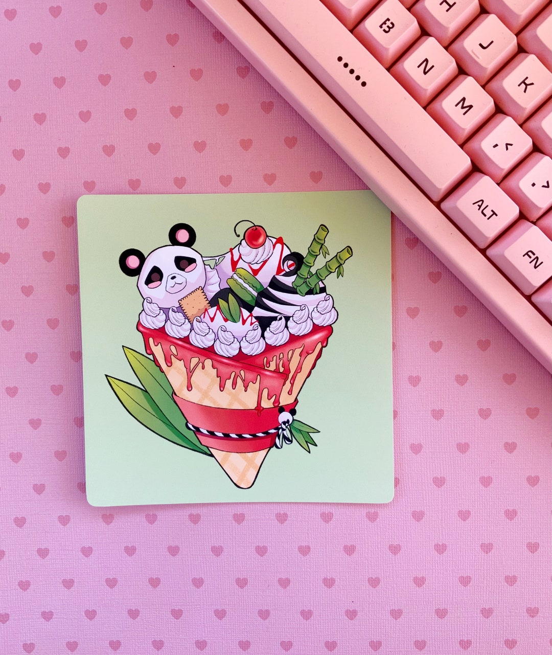 Panda Bear Crepe Art Square Mini Print (2 Sizes Available) - Etsy