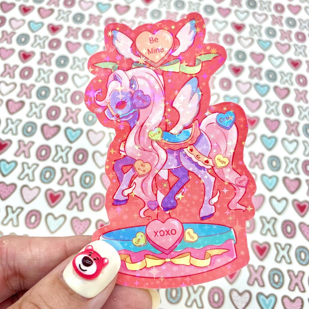 Sweethearts Candy Carousel Horse Sticker - Etsy