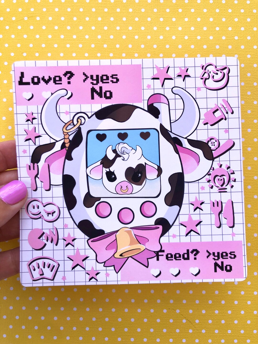 Moolisa Tamagotchi Art Square Mini Print Available in 2 Sizes and 7 ...