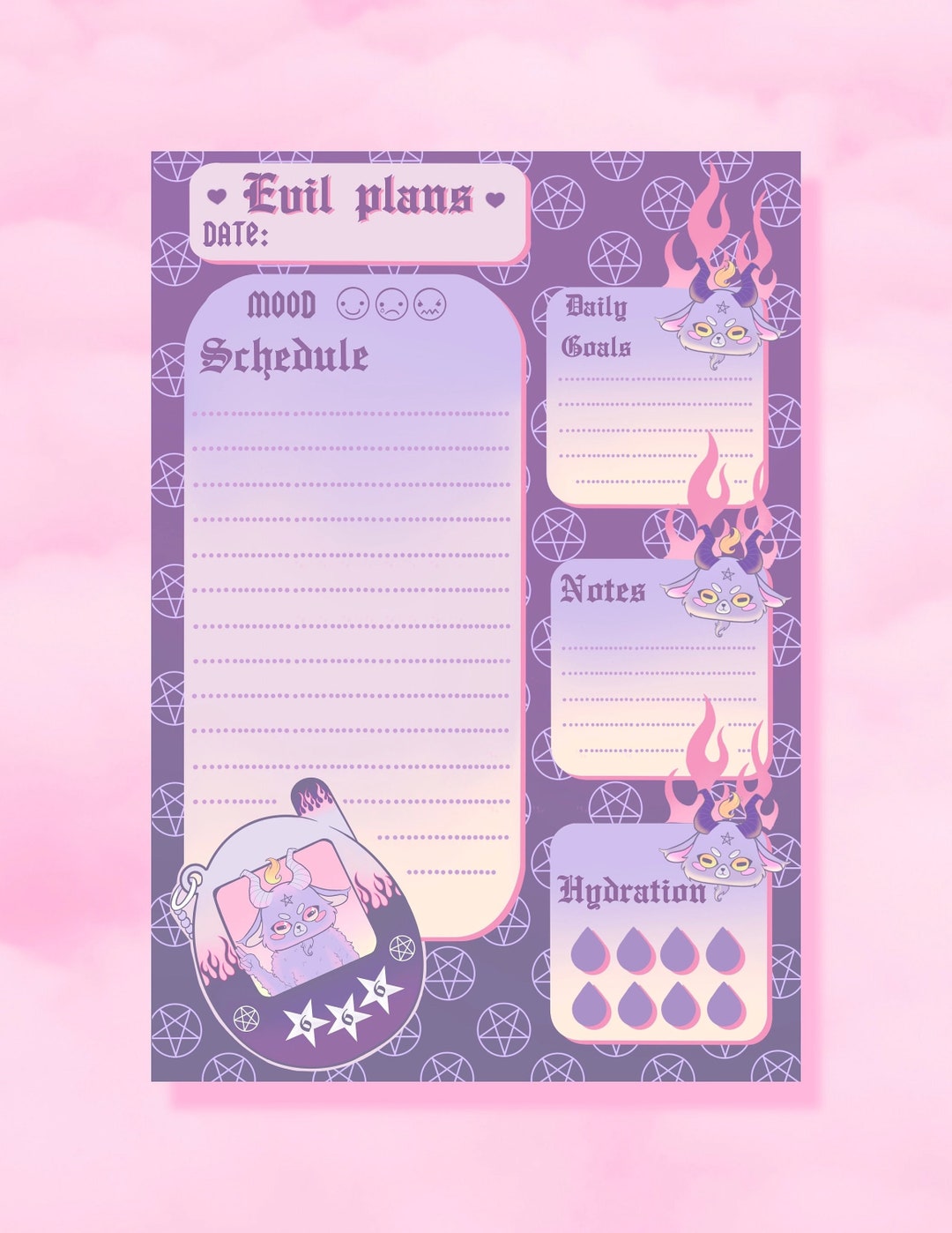 Evil Plans Baphomet Daily Planner - Etsy