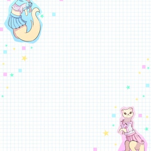 Sailor Fuku Ferrets Kawaii Cute Notepad - Etsy