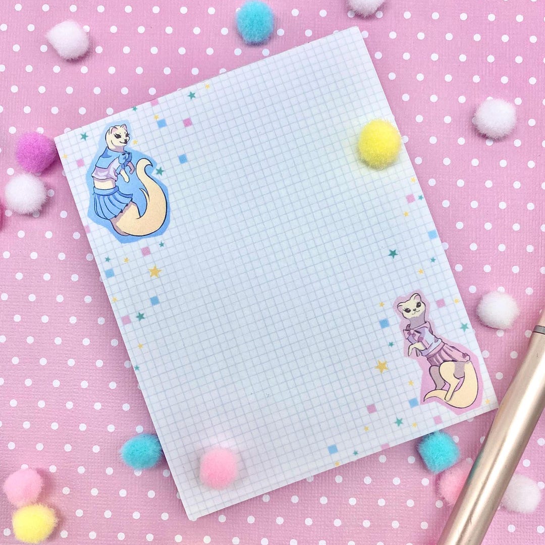 Sailor Fuku Ferrets Kawaii Cute Notepad - Etsy