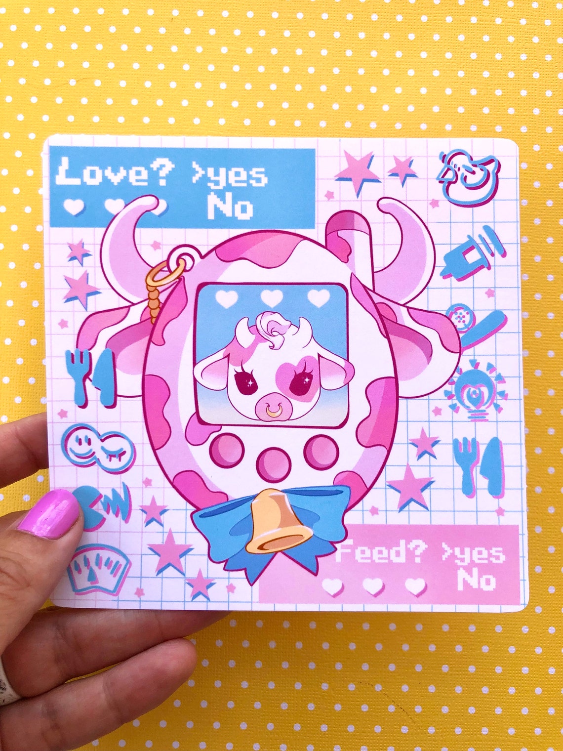Moolisa Tamagotchi Art Square Mini Print Available in 2 Sizes and 7 ...