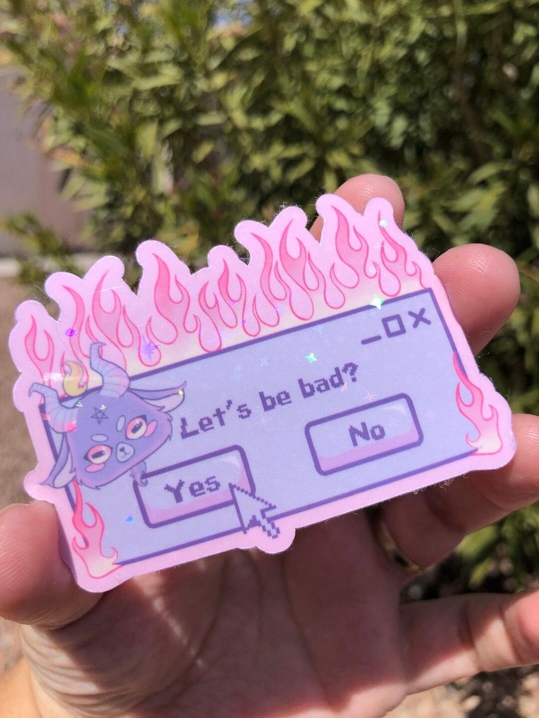 Lets Be Bad Baphomet Holographic Sticker - Etsy