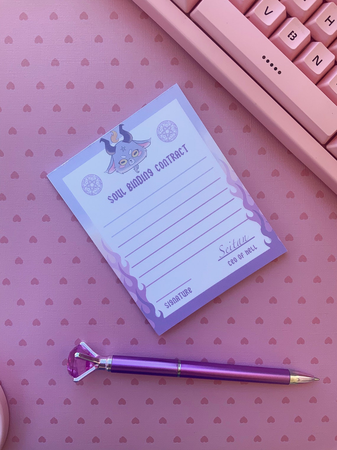 Baphomet/ Devil Contract Kawaii Cute Notepad - Etsy