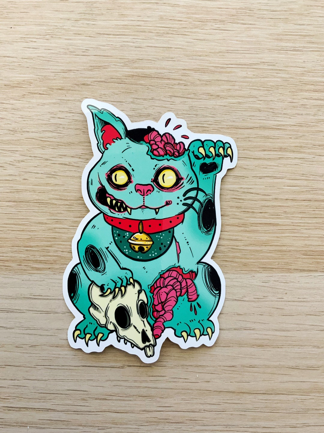 Zombie Kitty Monster Cat Sticker Cute Laptop Decal - Etsy