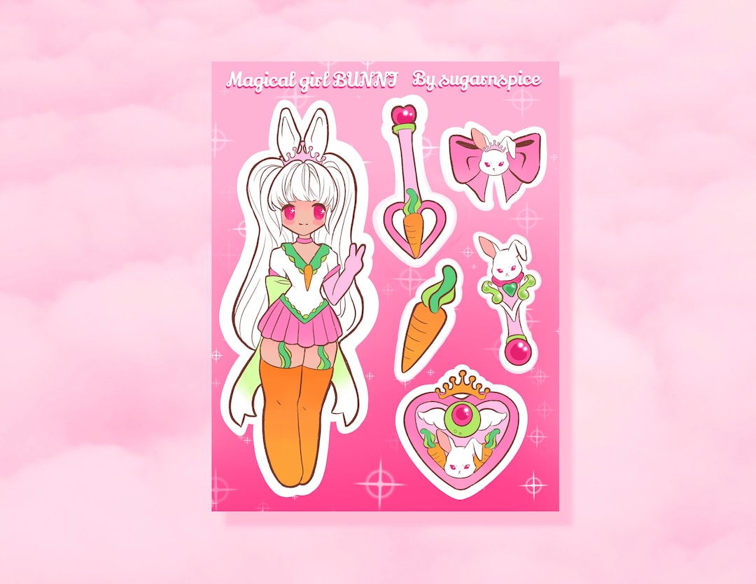 Magical Girl Bunii Sticker Sheet - Etsy
