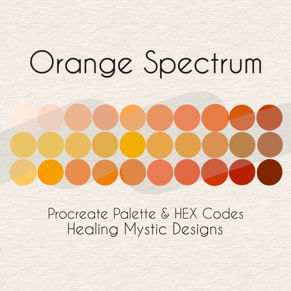Orange Procreate Palette HEX Codes Procreate Palette Ipad - Etsy