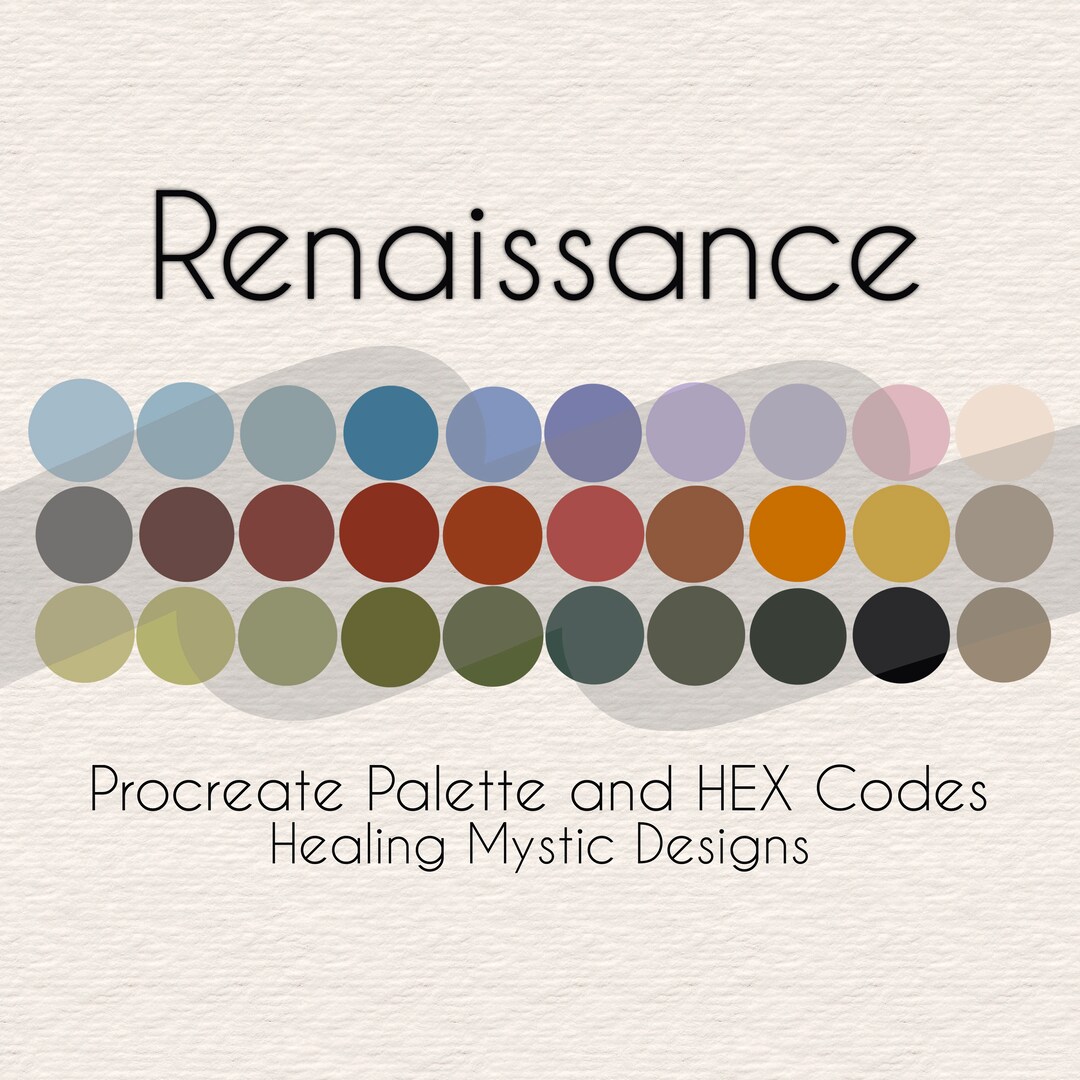 Renaissance Procreate Palette Procreate Color Palette - Etsy