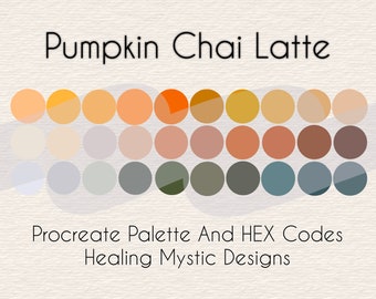 SPICE CHAI LATTE Procreate Color Palette Hex Codes Tan, Brown, Orange ...