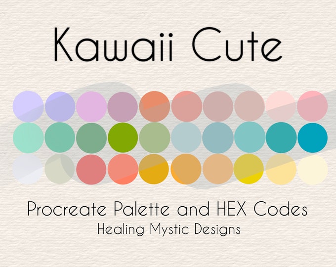 Kawaii Cute Procreate Palette Procreate Tools Procreate Swatch File Hex Codes Procreate