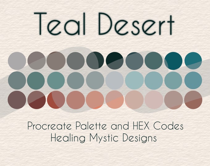 Teal Procreate Palette, Procreate Color Palette, Procreate Colors ...
