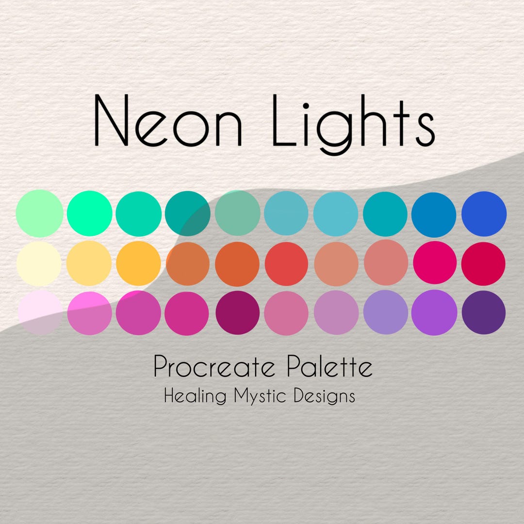 Neon Lights Procreate Palette, Procreate Neon Palette, Procreate Color ...
