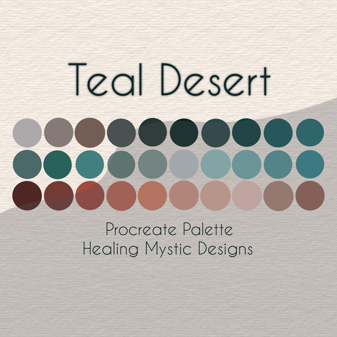 Teal Procreate Palette, Procreate Color Palette, Procreate Colors ...