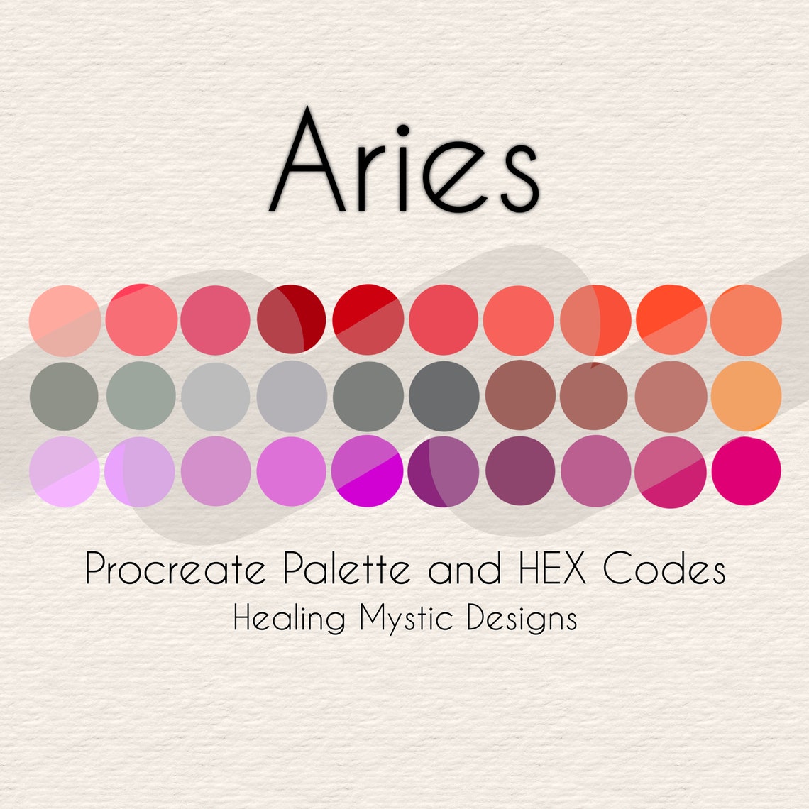 Aries Procreate Palette Procreate Color Palette Red - Etsy