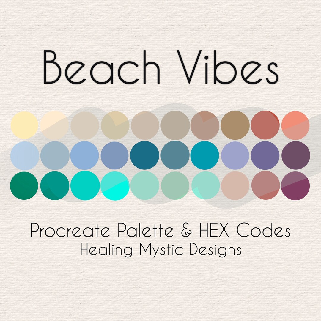 Beach Vibes Procreate Palette Procreate Swatch Hex Codes Procreate