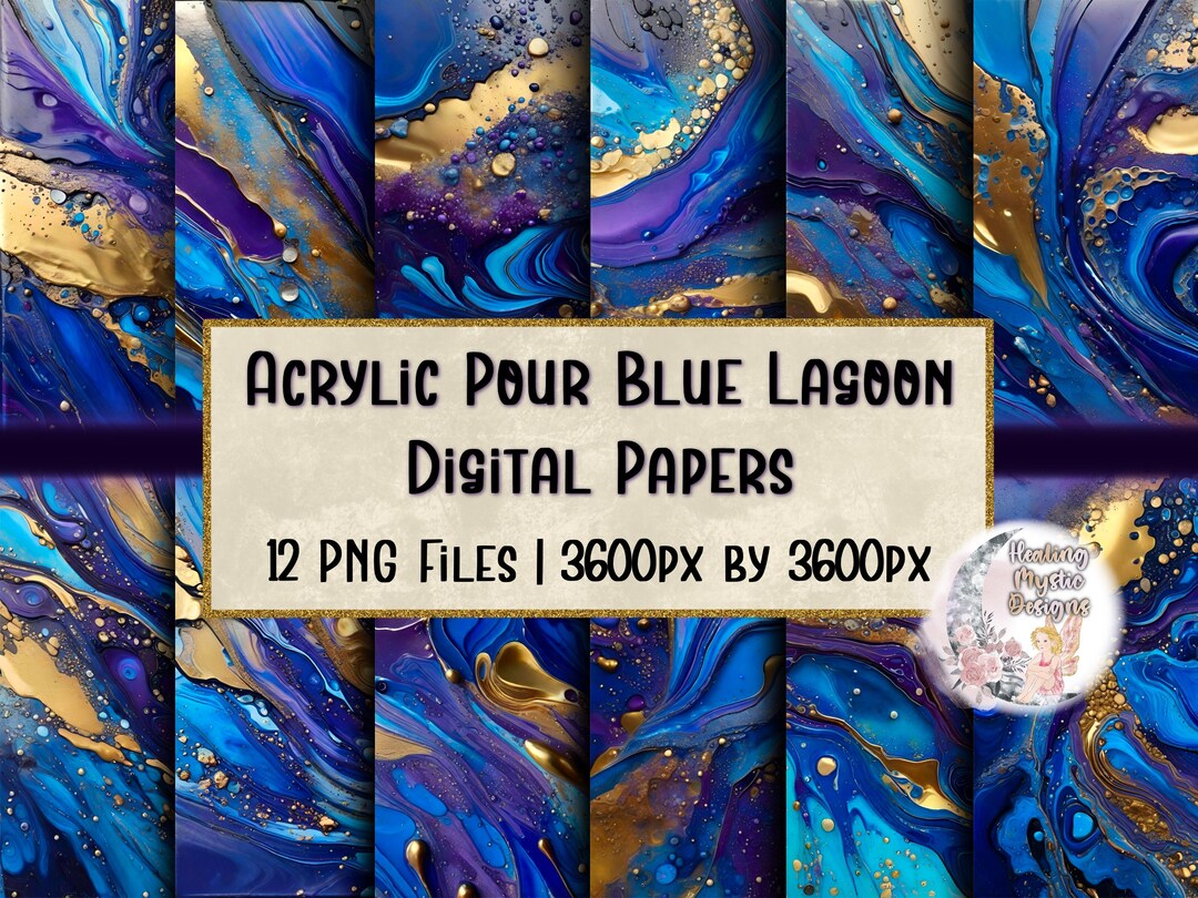 Acrylic Pour Digital Paper, Digital Paper Bundle, Abstract Digital Art ...