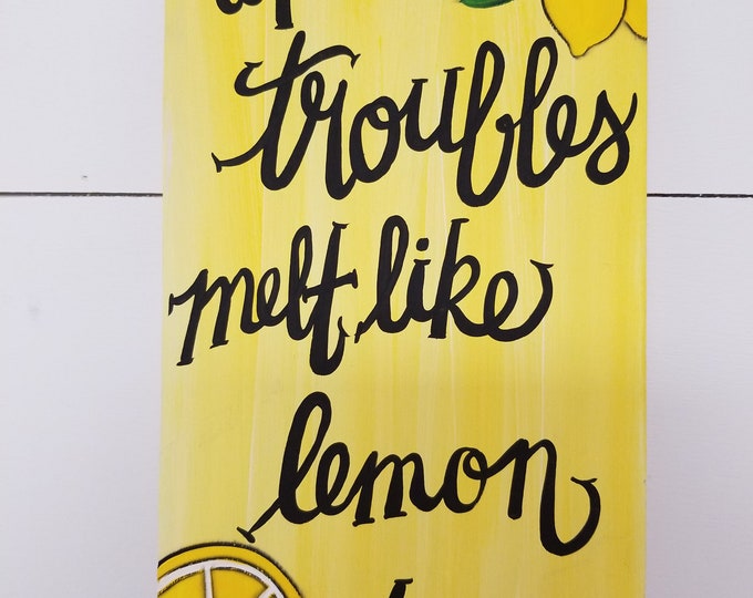 A Bright Lemon Yellow Sign for a Summer Wreath. Where Troubles Melt ...