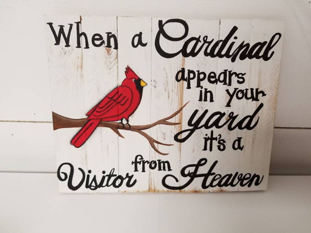 Cardinal in the Yard...order White or Blue. - Etsy