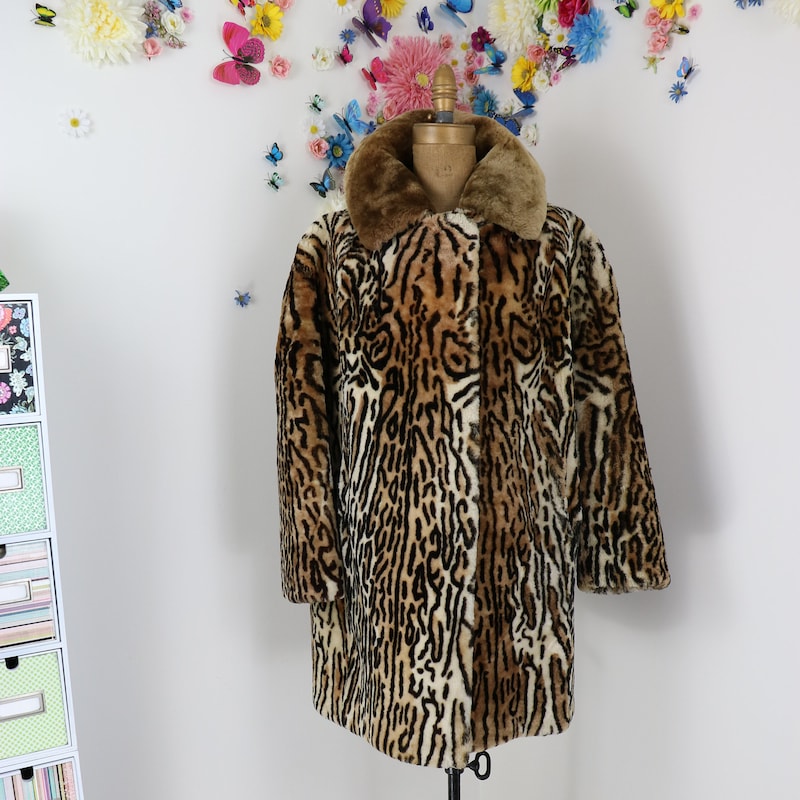 60s Leopard Winter Coat - Etsy