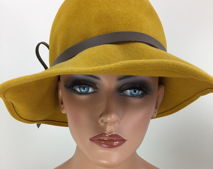 Vintage Gold Felt Hat Bucket Hat Bowler Hat Fedora Hat - Etsy