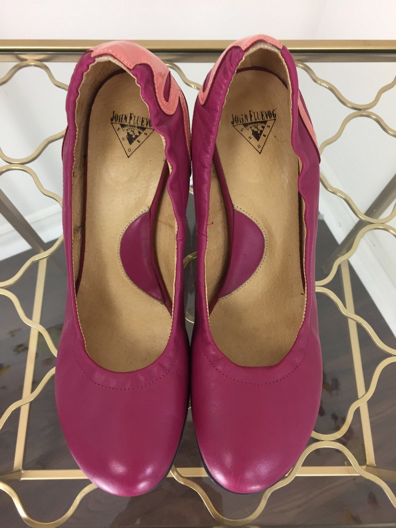FLUEVOG Pink Pumps Size 7 Two Tone Pin-up Rockabilly - Etsy