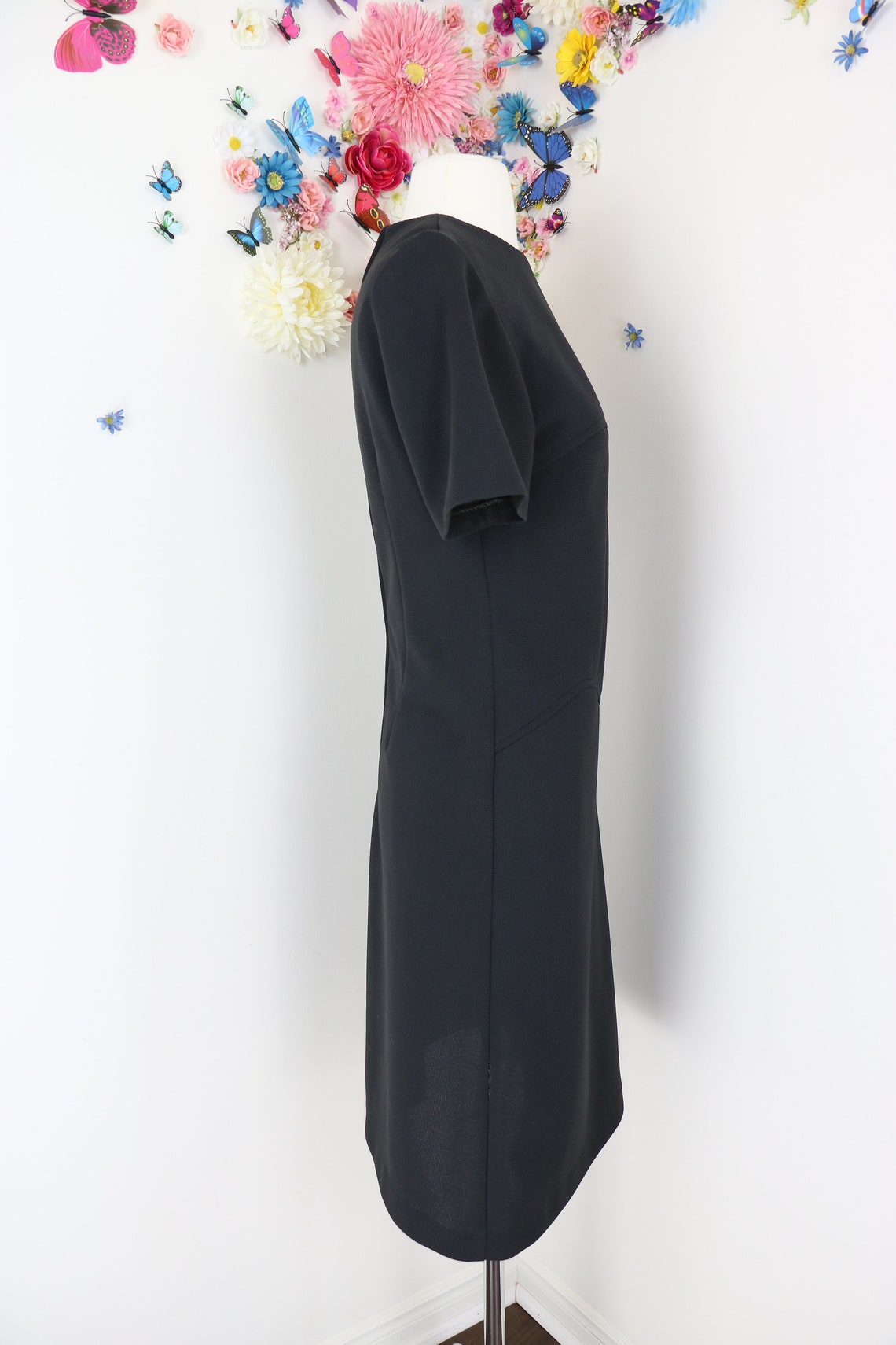 Vintage 70s Black Mod Dress 1970s LBD Secretary Day Dress | Etsy