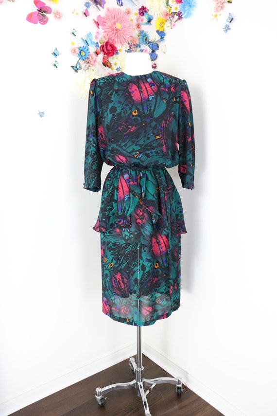 Vintage Teal Peplum Pencil Gem