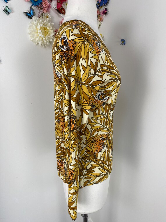 70s Tiger Jaguar Novelty Print Shirt - Vintage 1970s … - Gem