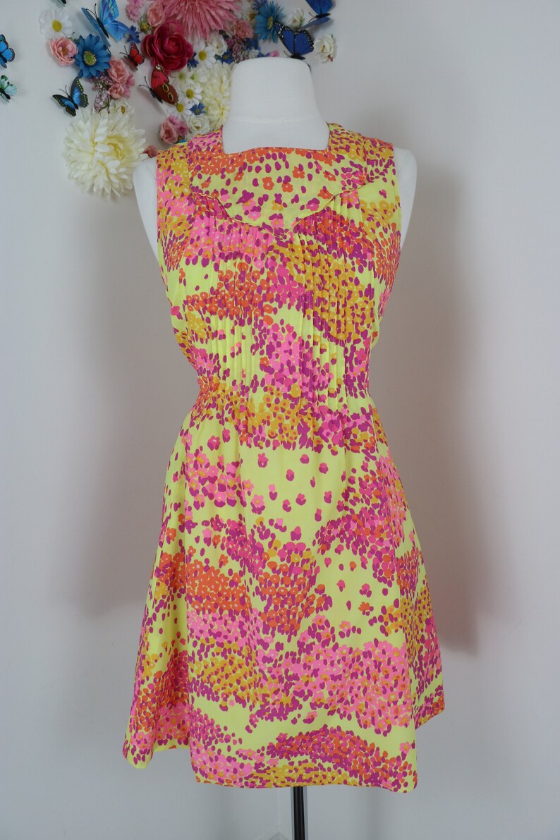 Vintage 1960s Mini Floral Go-go Dress Psychedelic Scooter - Etsy