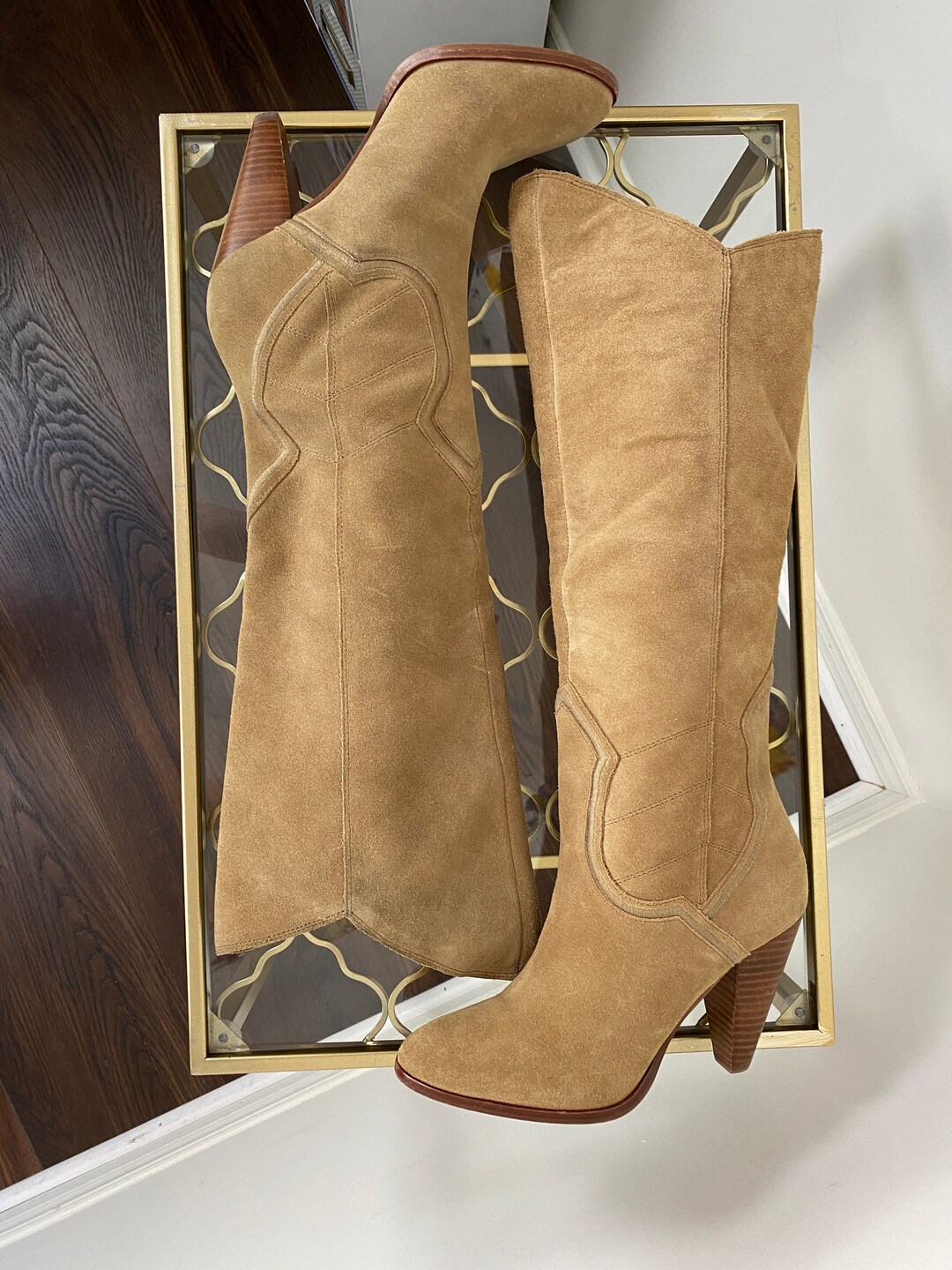 Vintage Suede Boots ALDO Light Brown Fall Boots Beige Tall Knee Hight ...
