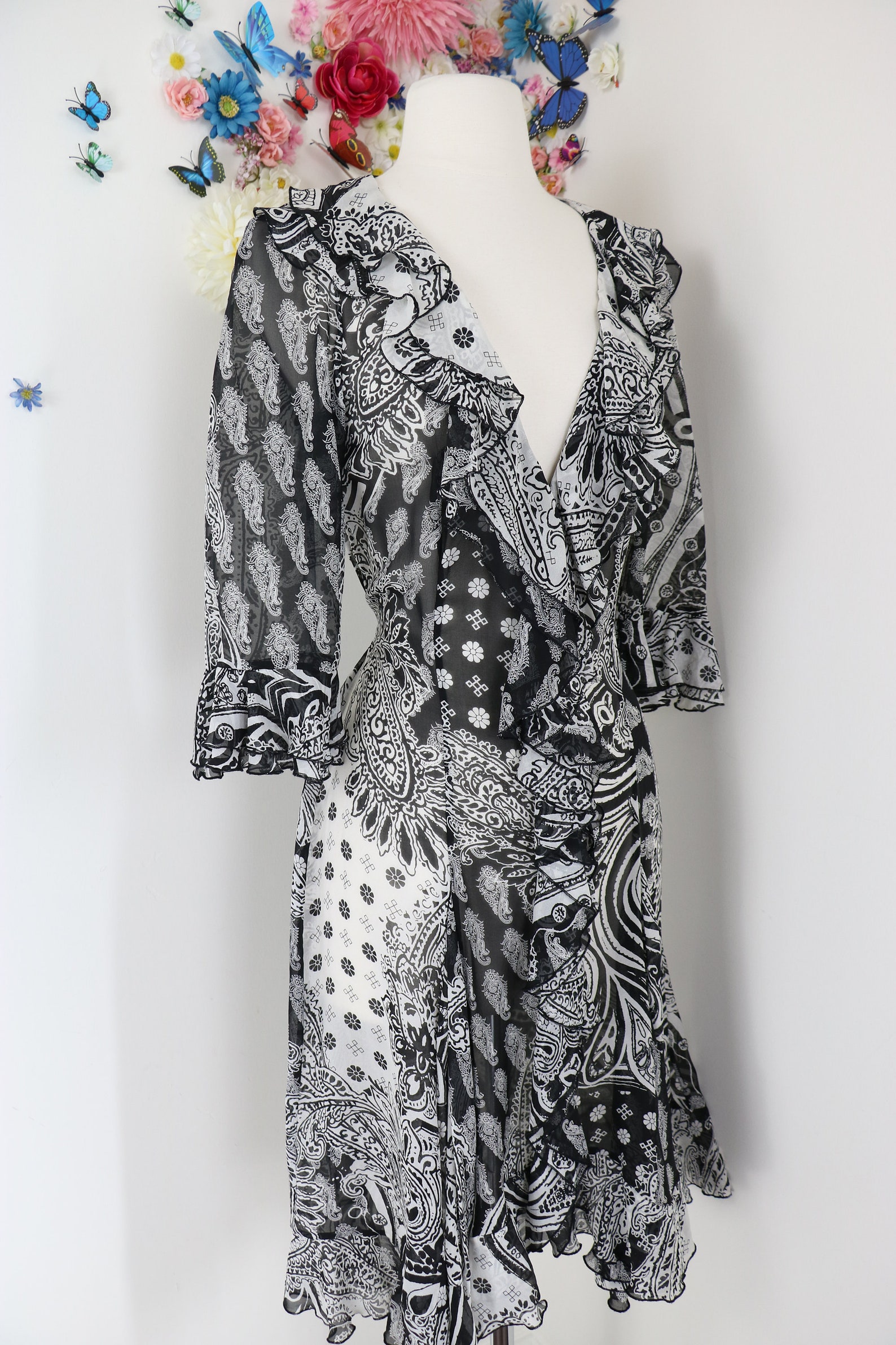 Vintage 1990s Dress by Designer Alberto Makali Silk Boho | Etsy
