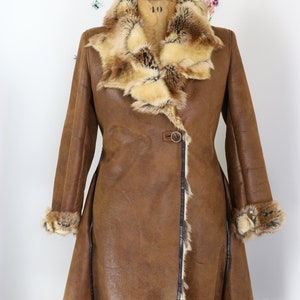 Faux Leather Fur Shearling Winter Coat by UTEX Warm Long - Etsy