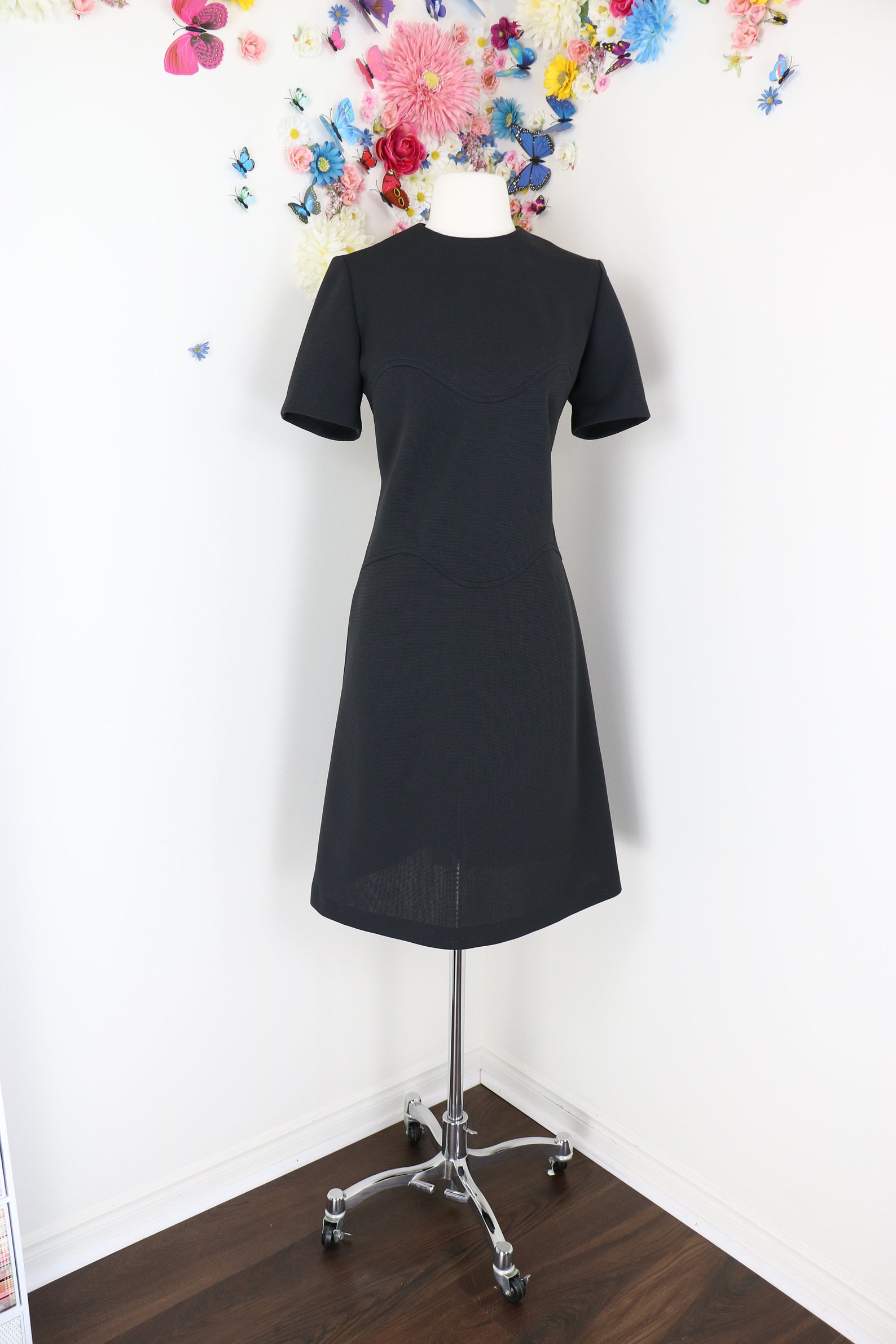 Vintage 70s Black Mod Dress 1970s LBD Secretary Day Dress - Etsy
