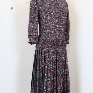 80s Does 20s Flapper Style Dress Psychedelic Rainbow Floral Petites for ...