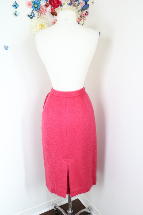 Vintage Pink Pencil Skirt Mohair Wool Skirt 50s 60s J… - Gem