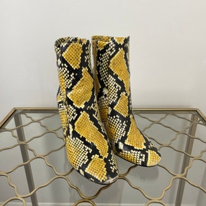 Vintage Faux Snakeskin Animal Print Boots High Heel Snakeskin Print ...