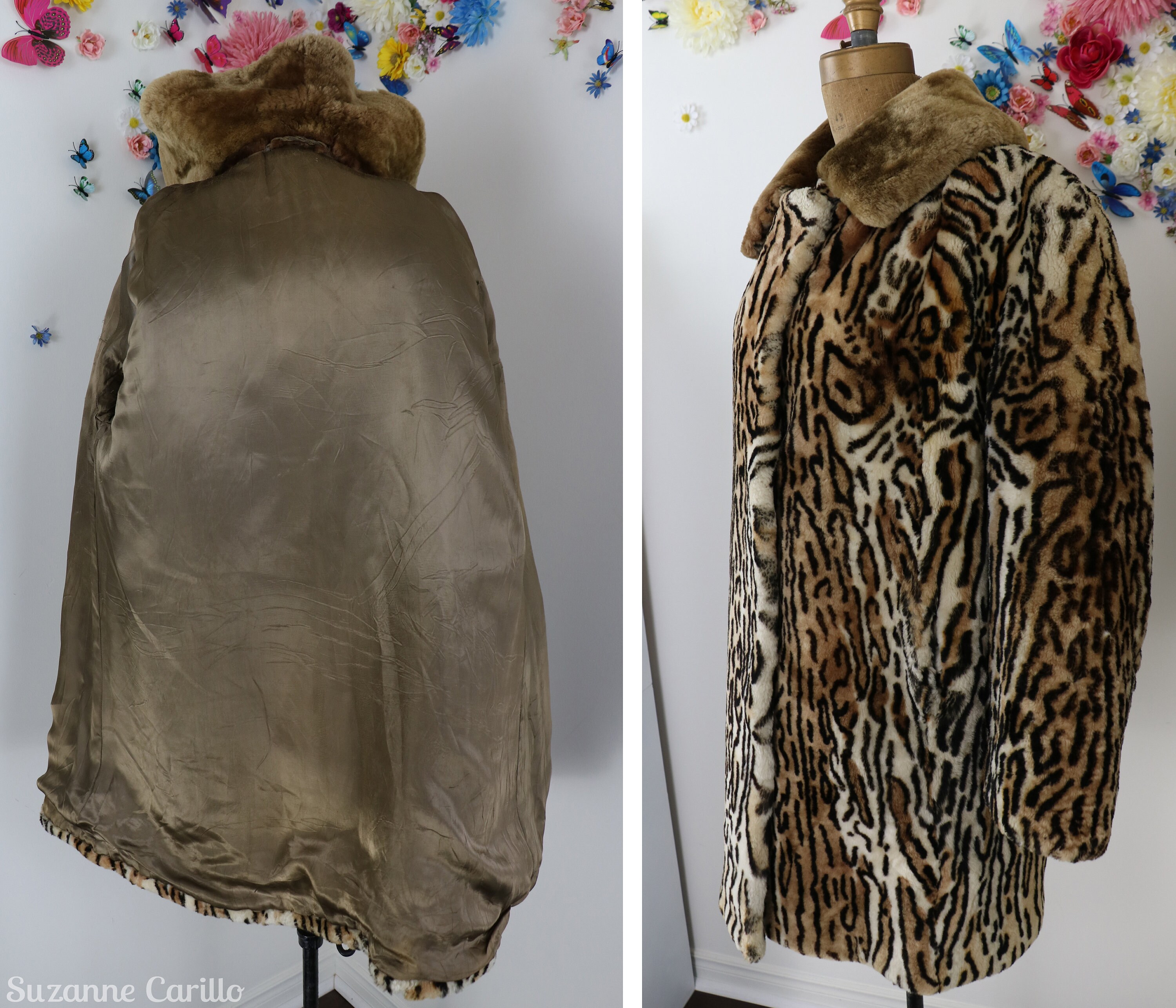 Rare Faux Fur Tiger Animal Print Winter Coat 1960s Warm - Etsy