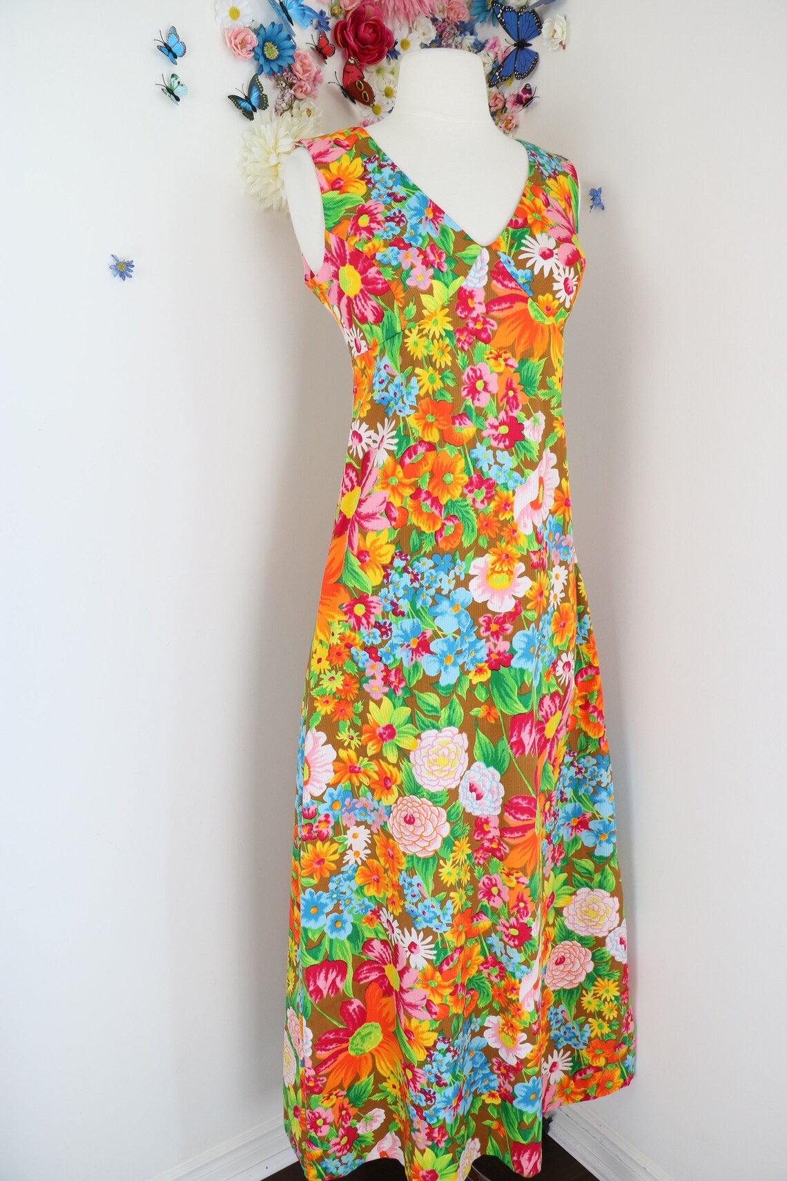 Vintage 60s 70s Floral Maxi Dress RHAPSODY N ROBES 1960s - Etsy Canada