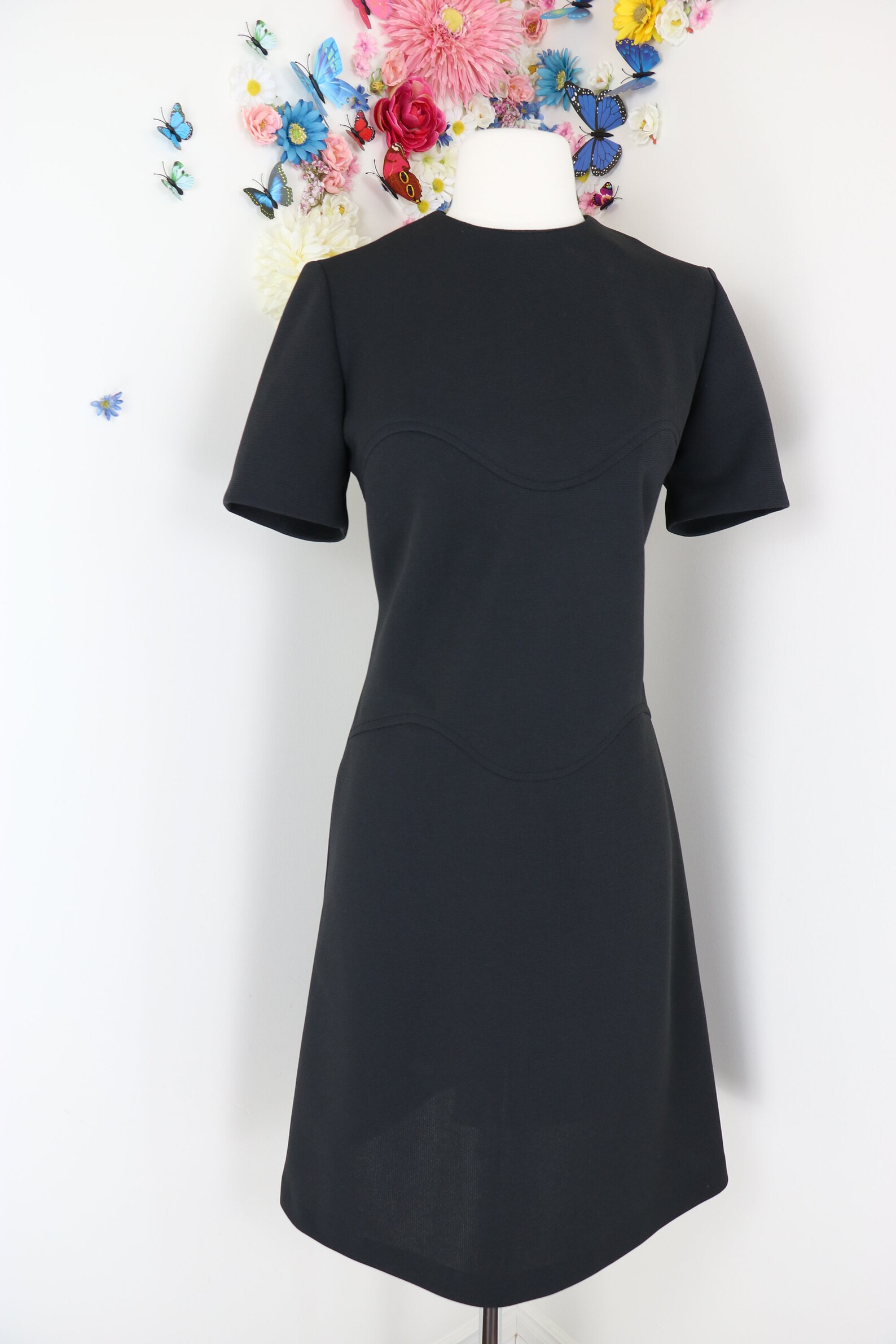 Vintage 70s Black Mod Dress 1970s LBD Secretary Day Dress - Etsy