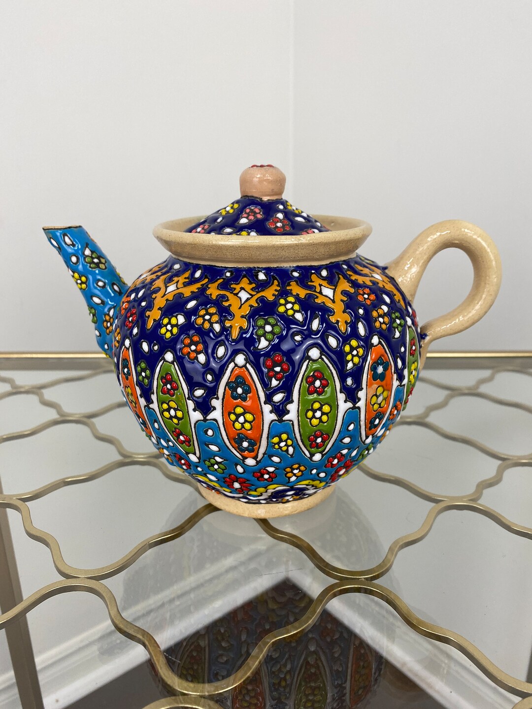 Decorative Handmade Hand Painted Persian Teapot Signed Esther Rugs ...