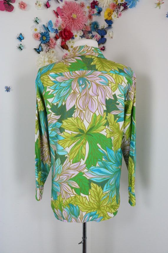 Vintage 70s LADY BAYARD Floral Shirt - 1970s Colourfu… - Gem