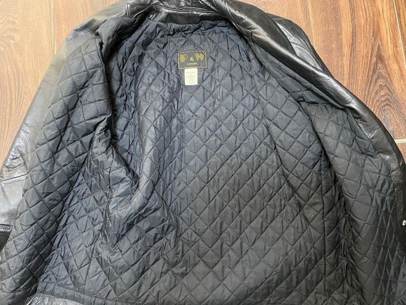 Black Leather Bomber Jacket 1980s Oversized Street Style Casual Jacket ...