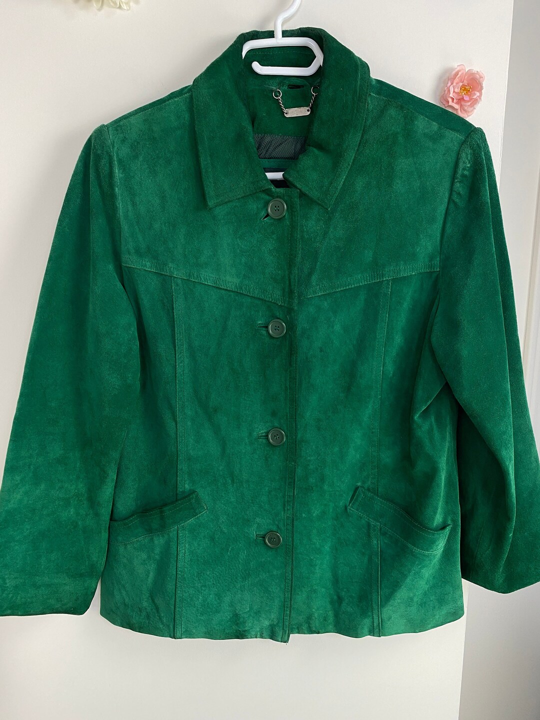 90s Green Suede Jacket Vintage DANIER Green Suede Jean Jacket Country ...