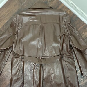 70s SIMPSONS Brown Leather Jacket Vintage 1970s Men's Leather Trench ...